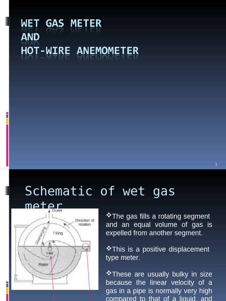 wet gas meter and hot wire anemometer | PDF | Flow Measurement ...