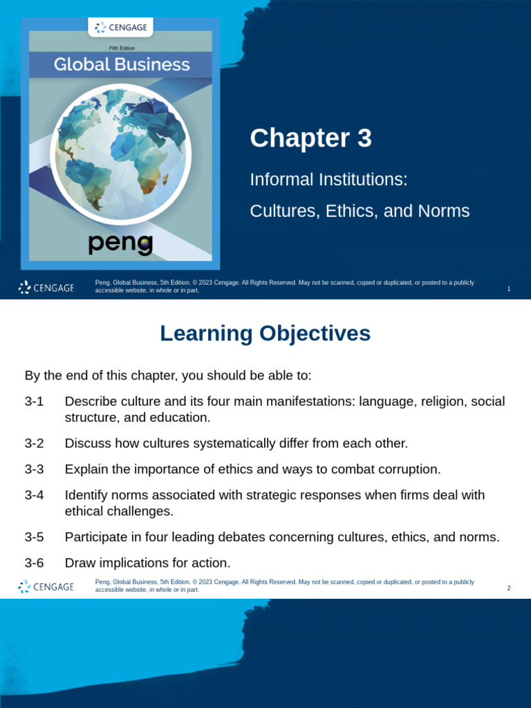 Peng GB 5e PPT CH03 Final | PDF | Bribery | Gender Role