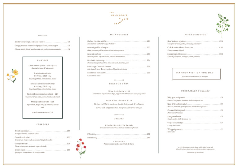 EM Item 060 Menus Brasserie ALC Summer24 | PDF | Salad | European Cuisine