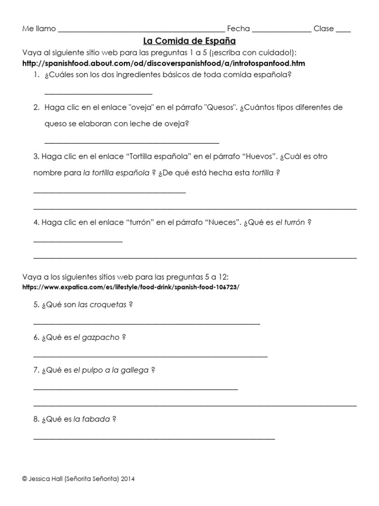 Hispanic Food Webquest | PDF | Cocina mexicana | Cilantro