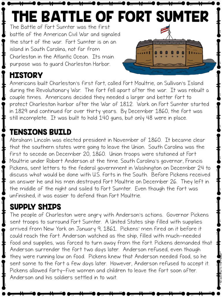 The Battle of Fort Sumter: History | PDF | Fort Sumter | Confederate ...