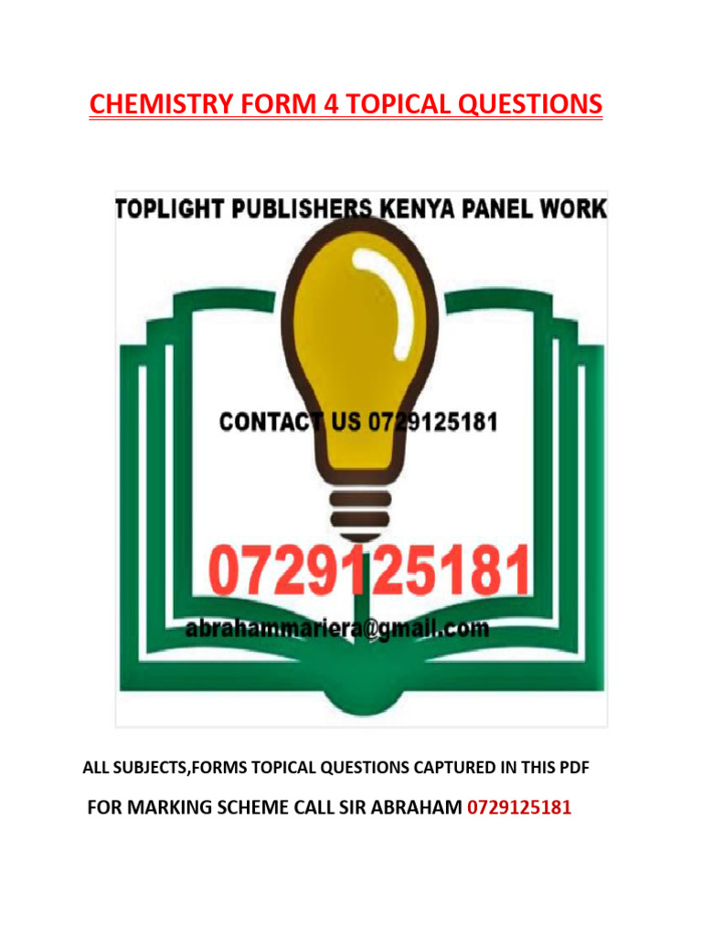 Chemistry Form 4 Topical Questions PDF | PDF | Solubility | Sodium Hydroxide