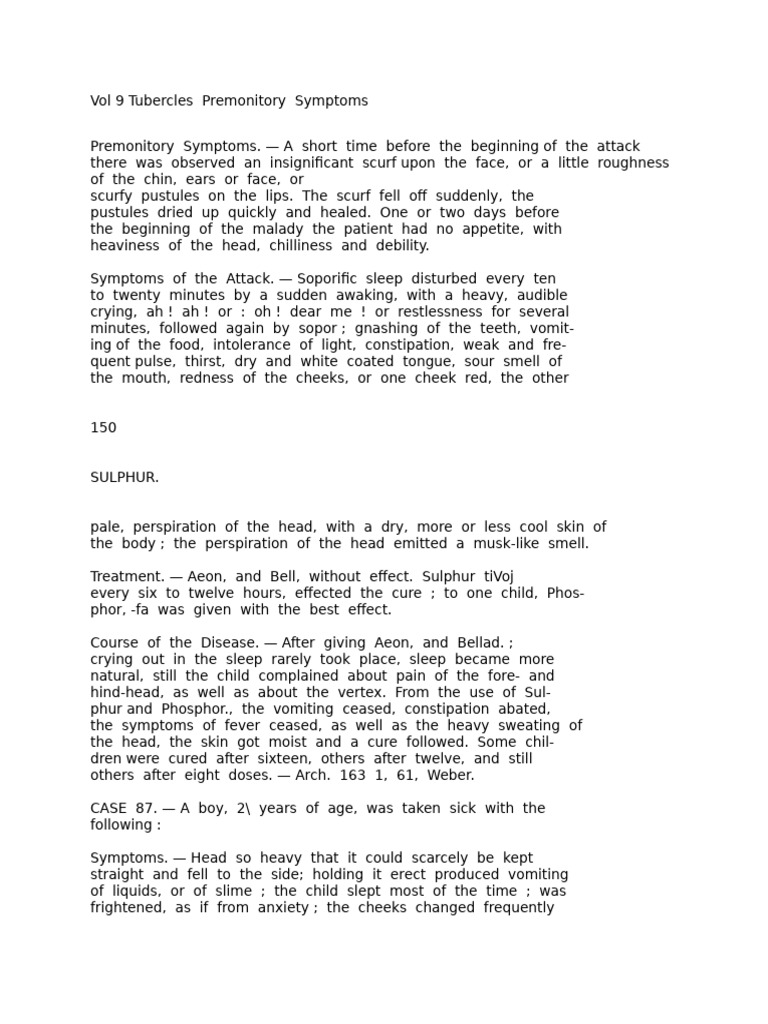 Vol 9 Tubercles Premonitory Symptoms | PDF | Diseases And Disorders ...