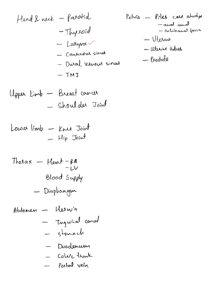 Anatomy IMP LONG | PDF