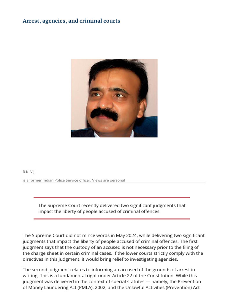 Arrest, Agencies, and Criminal Courts | PDF | Arrest | Political Law