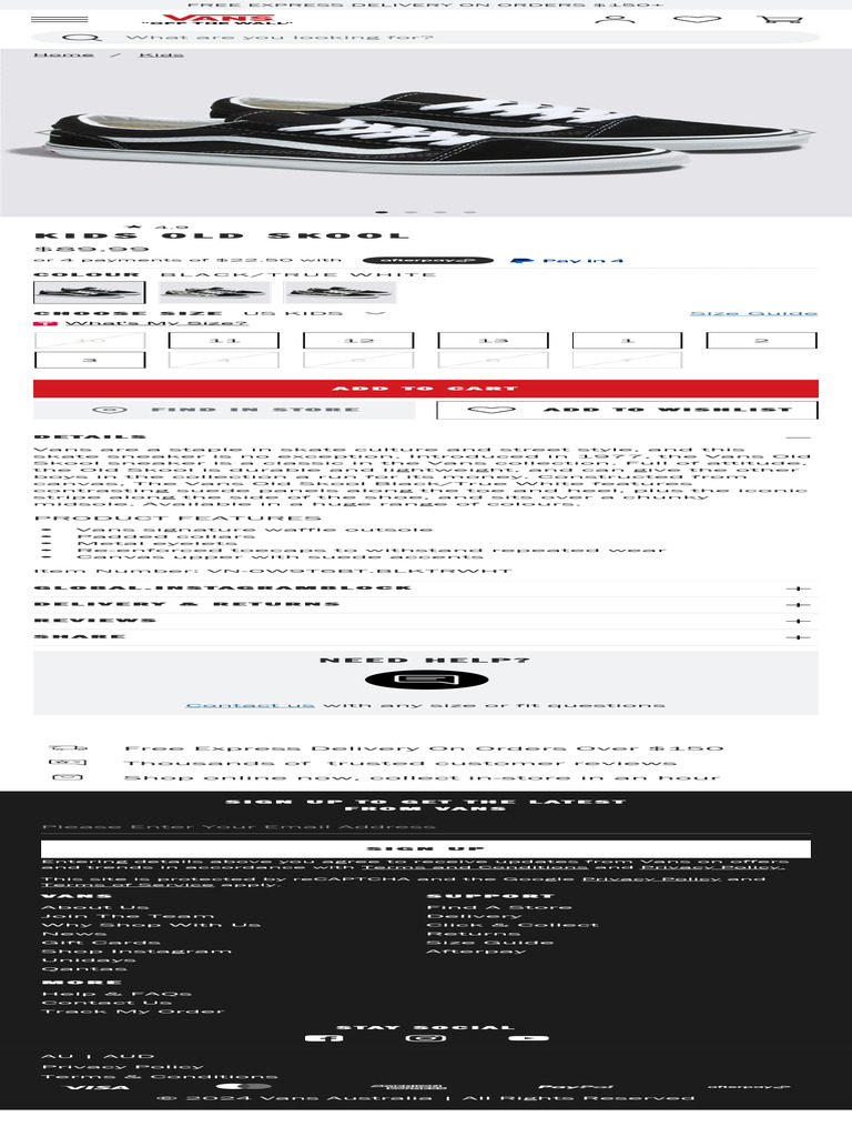 Kids Old Skool - Vans Australia | PDF | Shoe