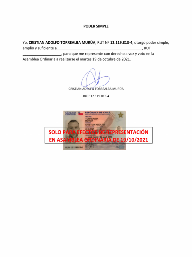 Poder Simple PARA LLENAR | PDF