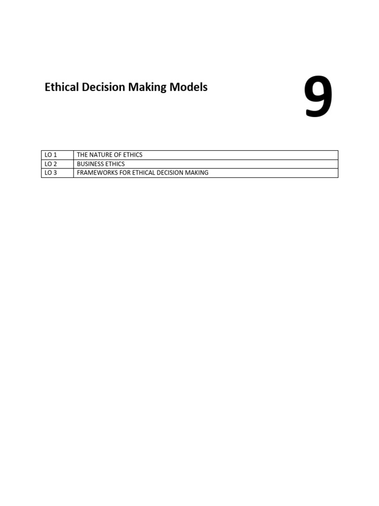 Ethical Decision Making Models | PDF | Conflict Of Interest | Corporate ...