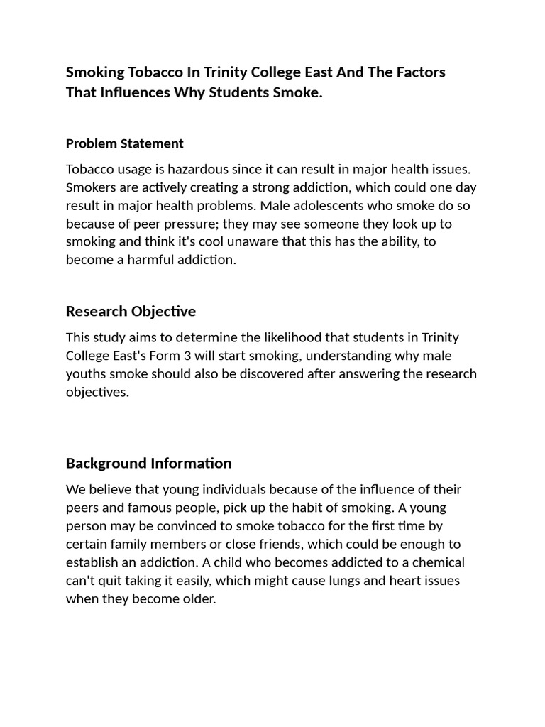 HSB Sba Draft | PDF | Tobacco Smoking | Addiction