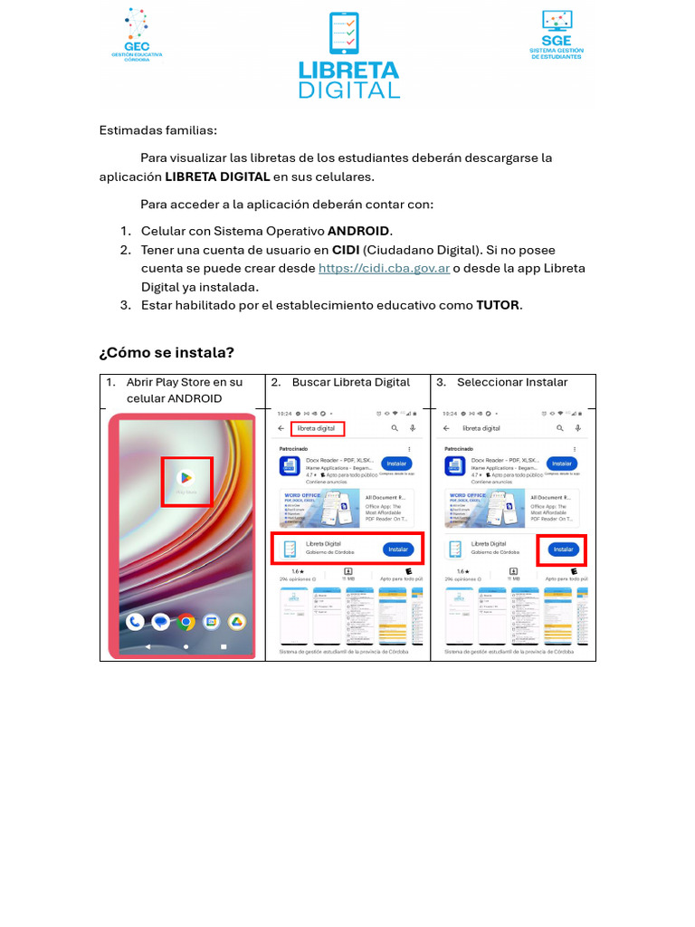Instructivo Libreta Digital | PDF
