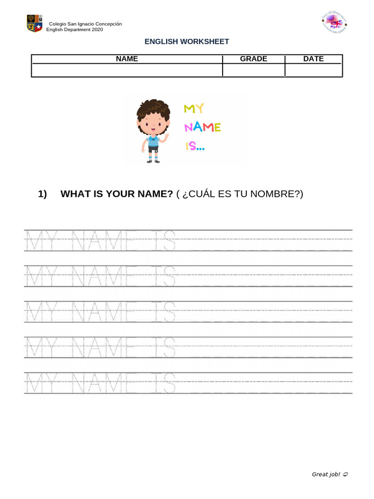 My Name Is Worksheet for Students | PDF