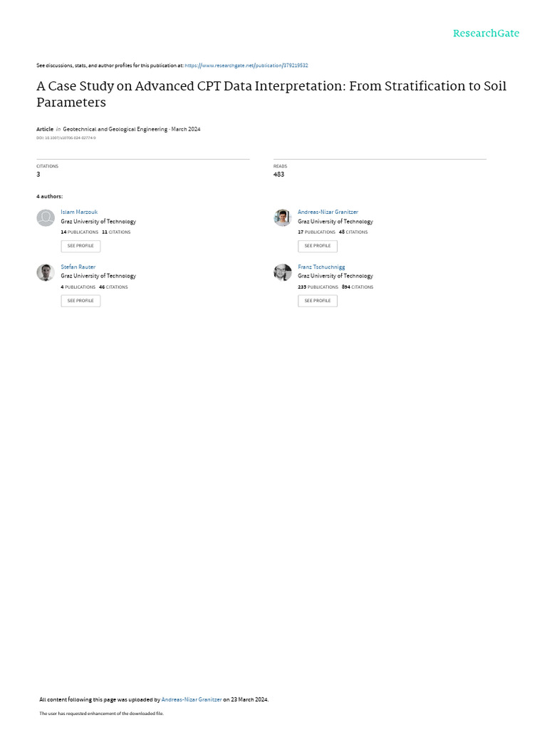 A Case Study On Advanced CPT Data Interpretation: From Stratification ...