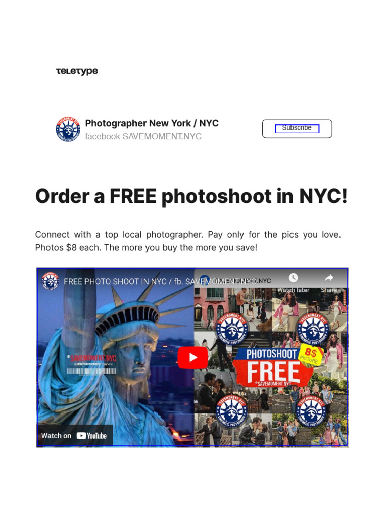 Order A FREE Photoshoot in NYC! | PDF