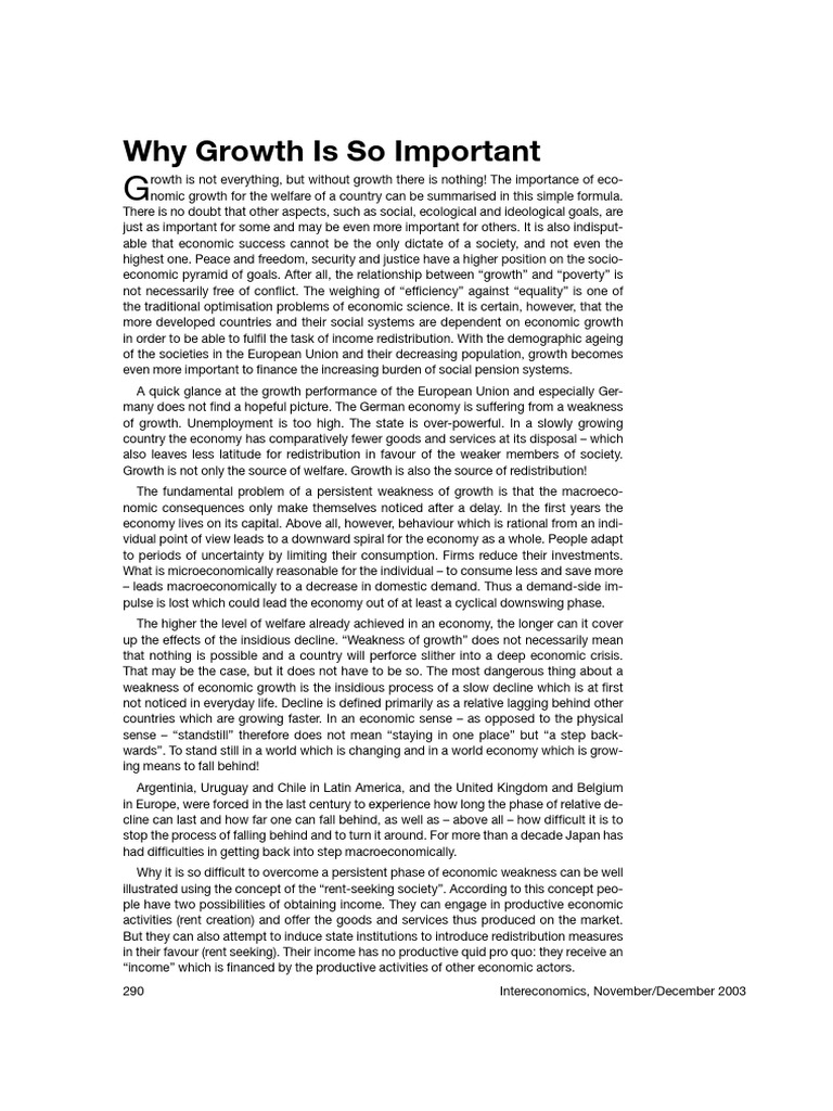 Why Growth Is So Important | PDF | Redistribution Of Income And Wealth ...