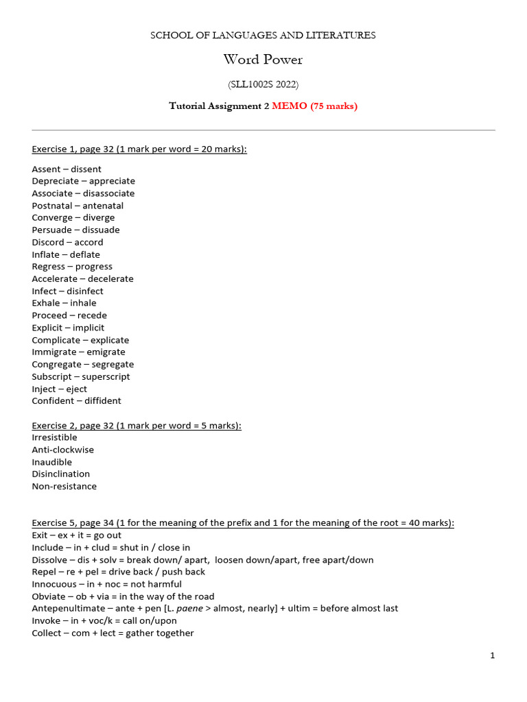 Tutorial Assignment 2 MEMO | PDF | Word | Semantics