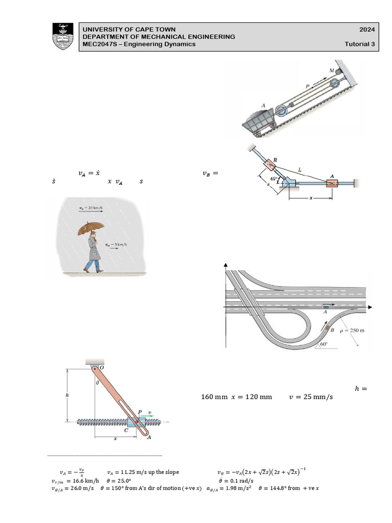 Tut 3 | PDF | Velocity | Acceleration