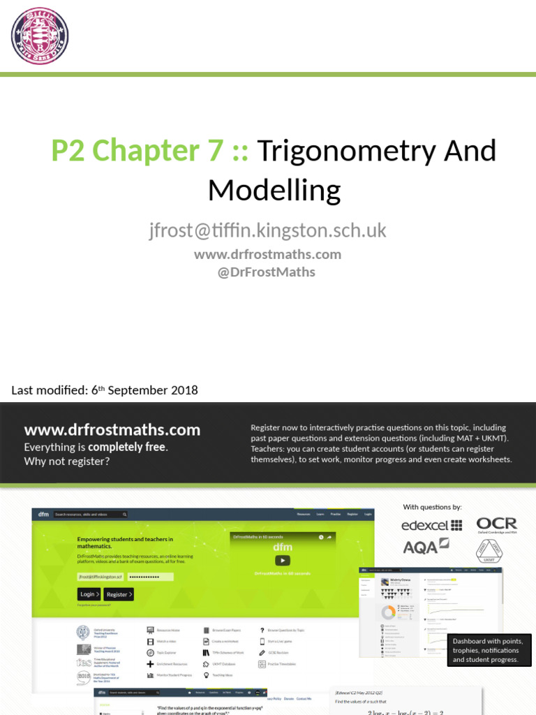 P2 Chp7 TrigonometryAndModelling | PDF