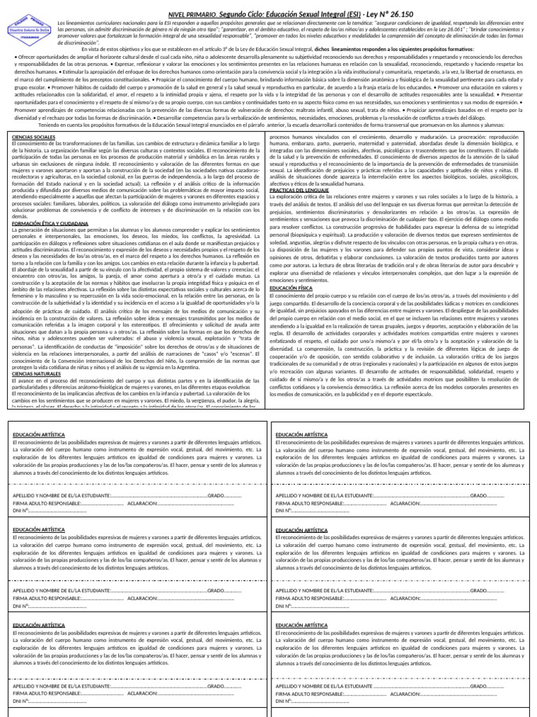 Esi 2° Ciclo | PDF | Educación sexual | La sexualidad humana