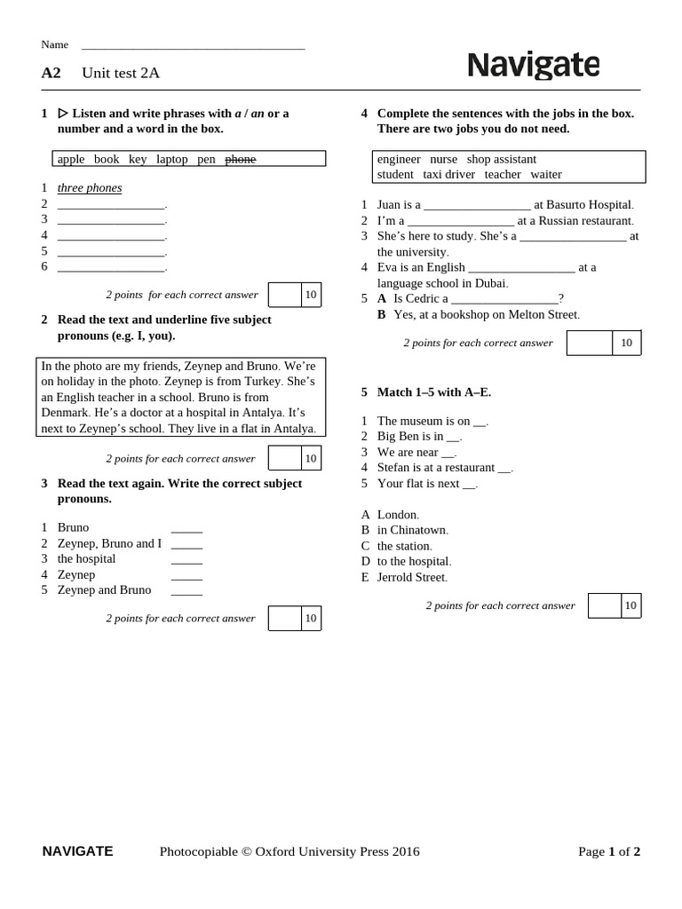 Unit Test 2A | PDF | Linguistics | Linguistic Typology