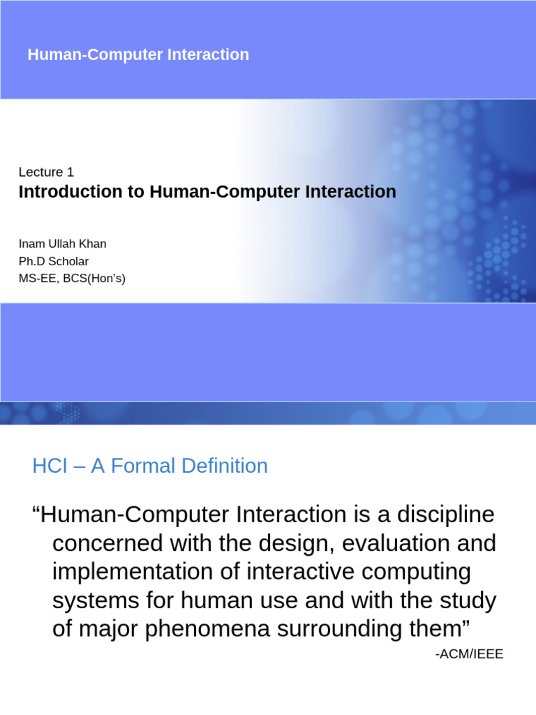 1 | PDF | Human–Computer Interaction | Human