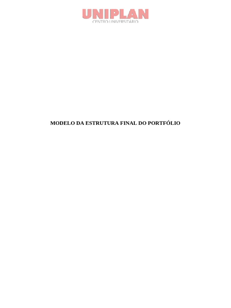 Modelo Estrutura Relatório - Prática IV - UNIPLAN | PDF | Pedagogia