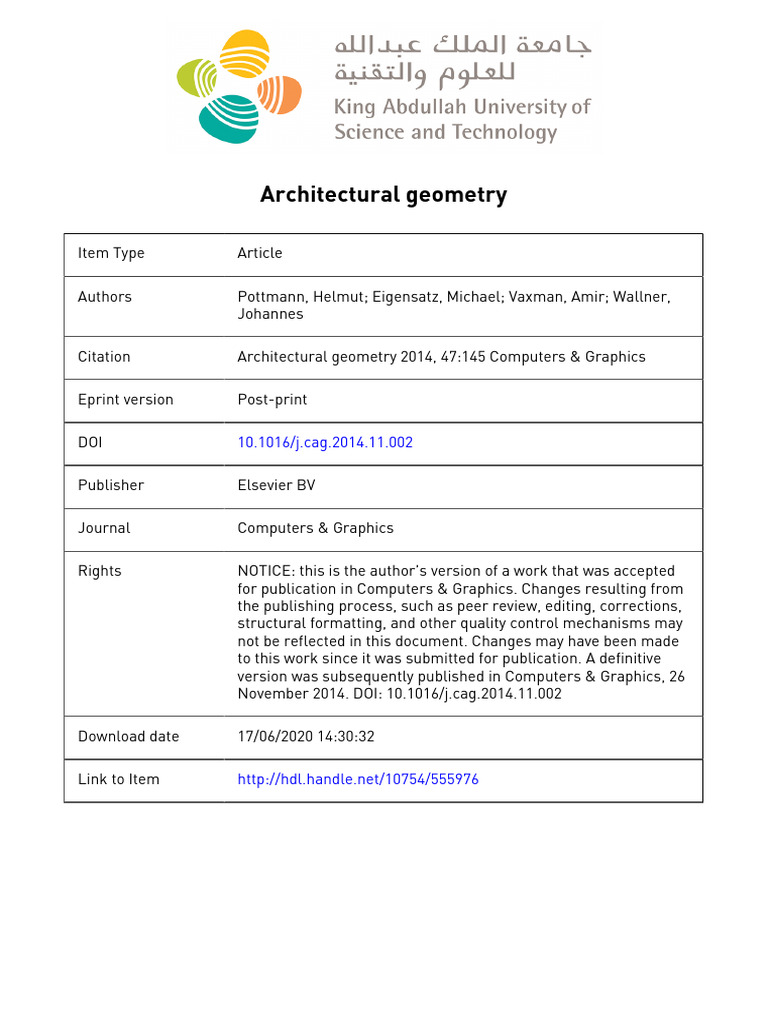 Architectural Geometry | PDF | Geometry | Curvature