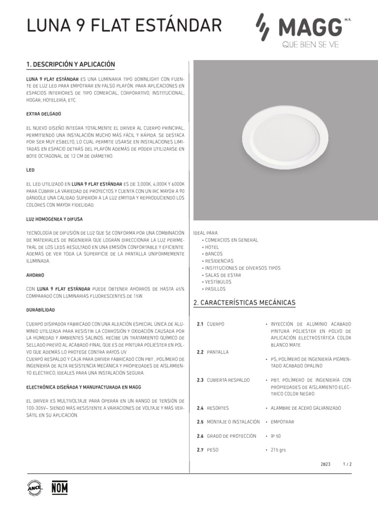 Luminaria LED Versátil y Eficiente | PDF | Diodo emisor de luz ...