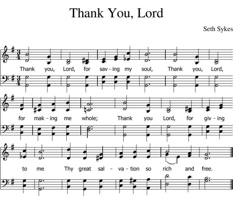 Thank You, Lord: A Gratitude Song | PDF