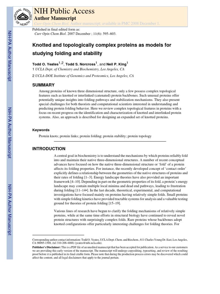 Todd O. Yeates, Todd S. Norcross and Neil P. King - Knotted and ...