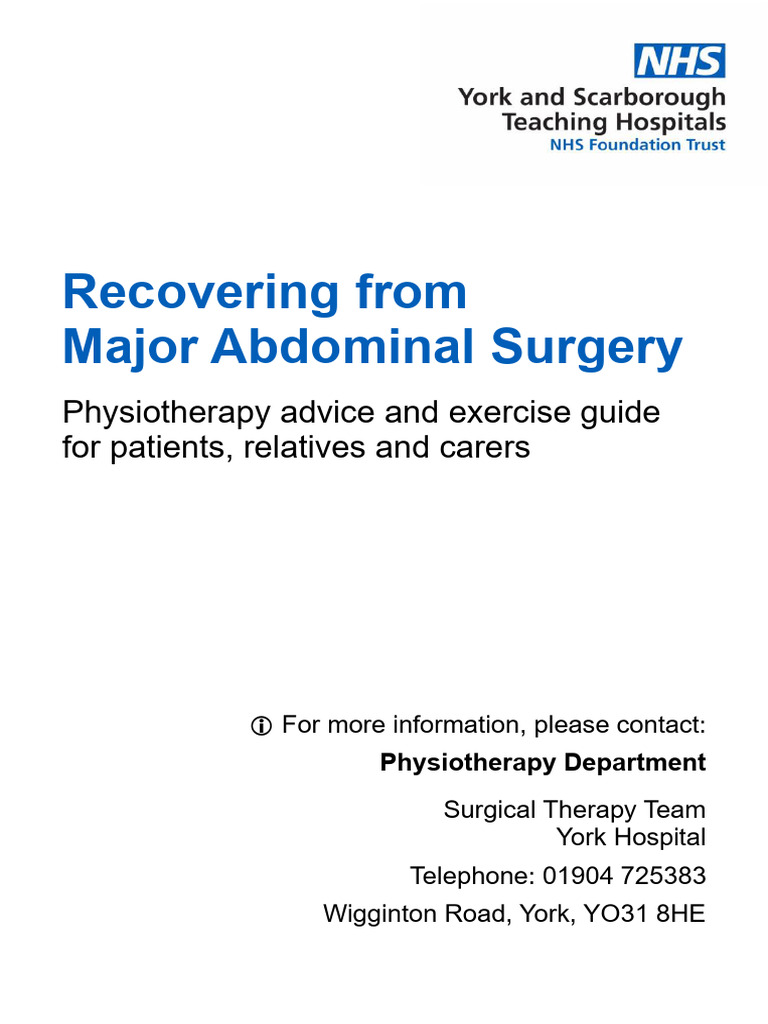Recovering From Major Abdominal Surgery | PDF | Abdomen | Surgery