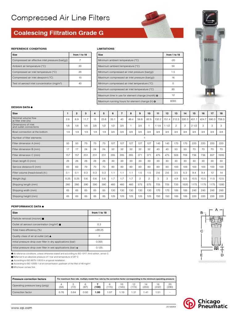 CP - Grade - G - Line - Filters - Datasheet - EN - Brendola - Ed - 00 (NUEVO FILTRO) | PDF ...