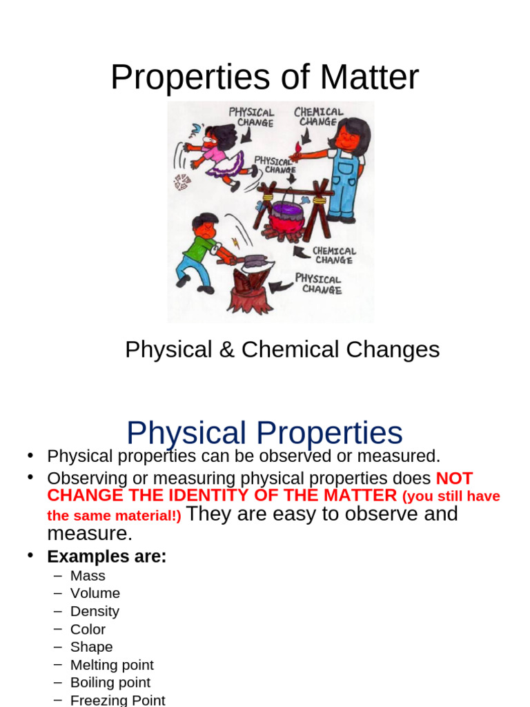 Properties of Matter - Physical Vs Chemical | PDF | Chemical Substances ...