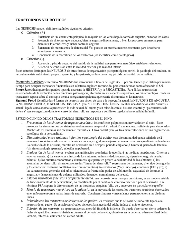Trastornos Neuróticos | PDF | Neurosis | Sicología