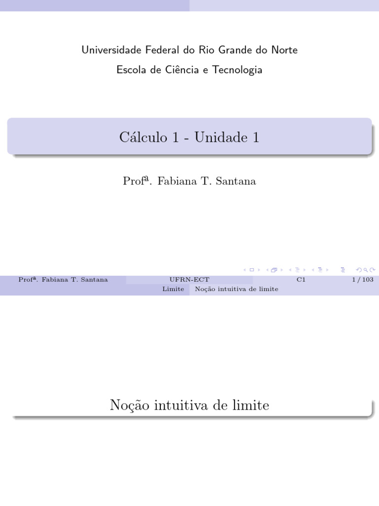 (C1) Slides - Unid 1 | PDF | Limite (Matemática) | Matemática