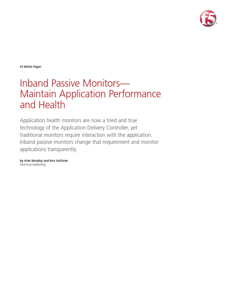 Inband Passive Monitors WP | PDF | Port (Computer Networking ...