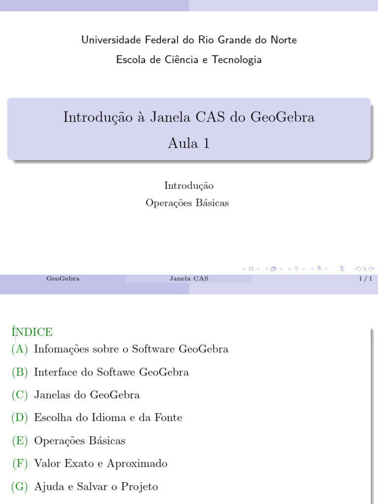 Introdução à Janela CAS do GeoGebra | PDF | Engenharia de Software ...
