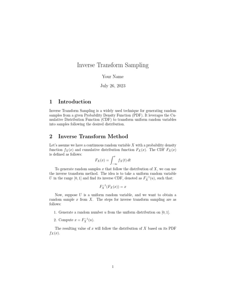 inverse_transform | PDF | Probability Distribution | Atomic Nucleus