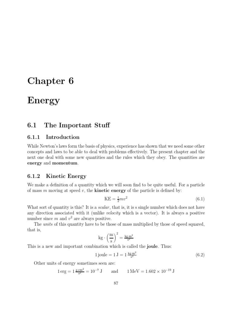 energy and energy conservation | PDF | Force | Physical Quantities