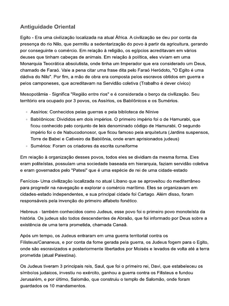 História - Prova 3 - AC2 | PDF