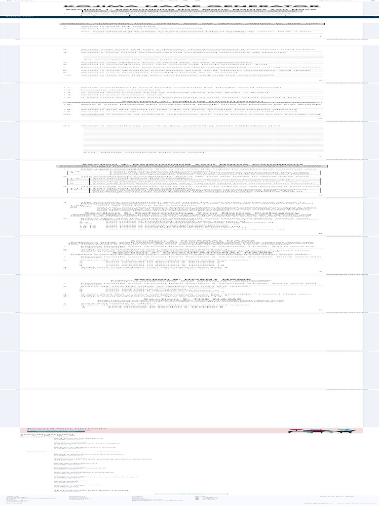 Kojima Name Generator - PDF - Linguistics - Cognitive Science | PDF ...