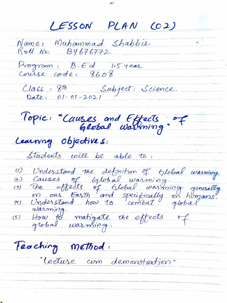 Lesson Plan 02 AIOU | PDF | Foreign Language Studies | Teaching Methods & Materials