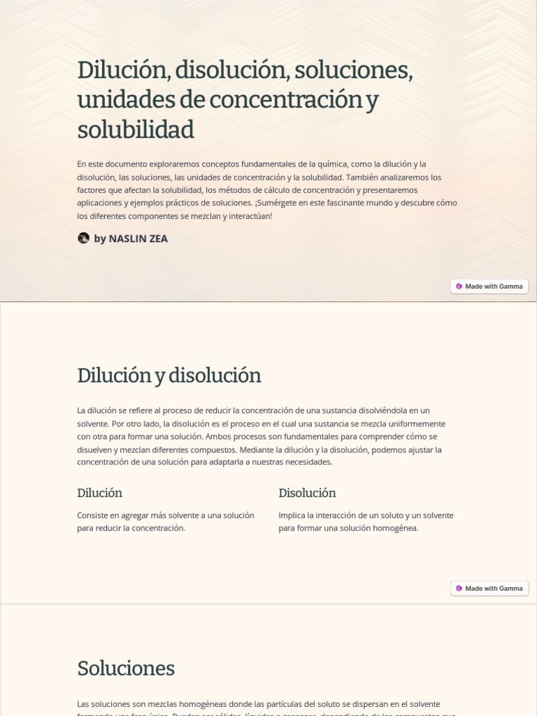Dilucion Disolucion Soluciones Unidades de Concentracion y Solubilidad | PDF | Solubilidad ...