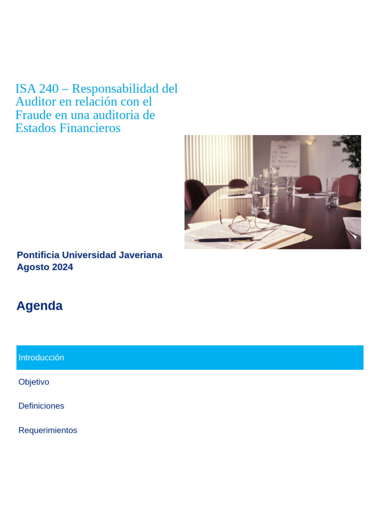 Isa 240 | PDF | Auditoría | Fraude