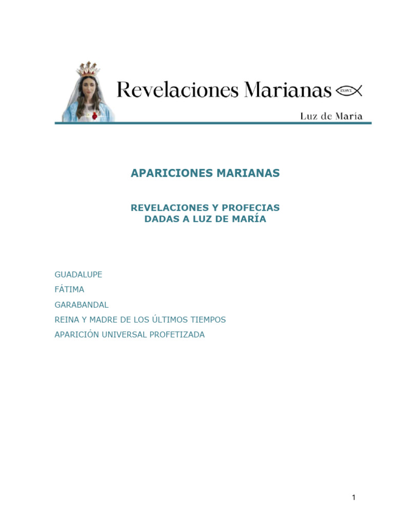 Apariciones Marianas | PDF | María, madre de Jesús | Oración