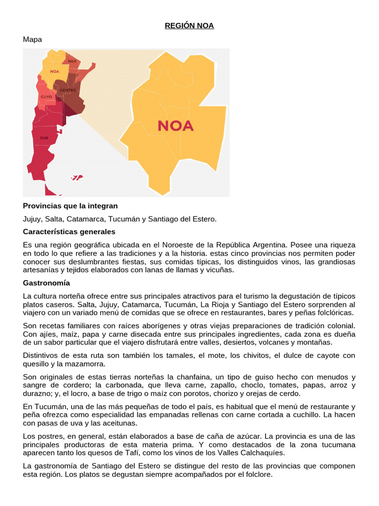 Región Noa | PDF | Maíz | Alimentos