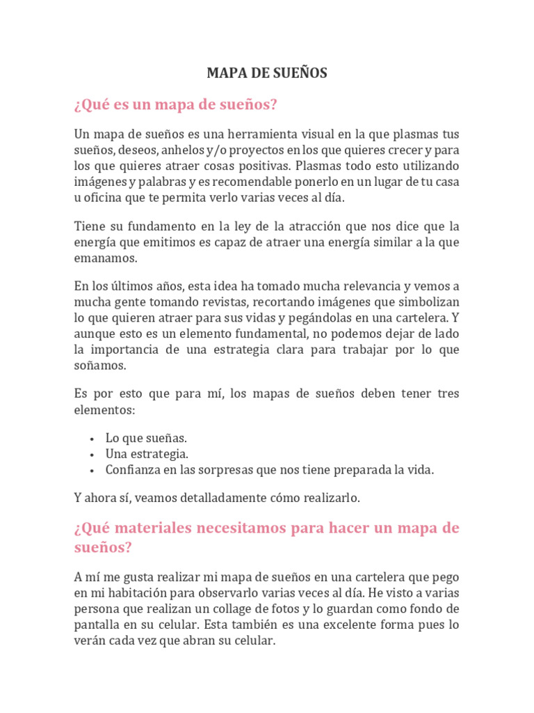 Mapa De Sueños Pdf Sueño Mente