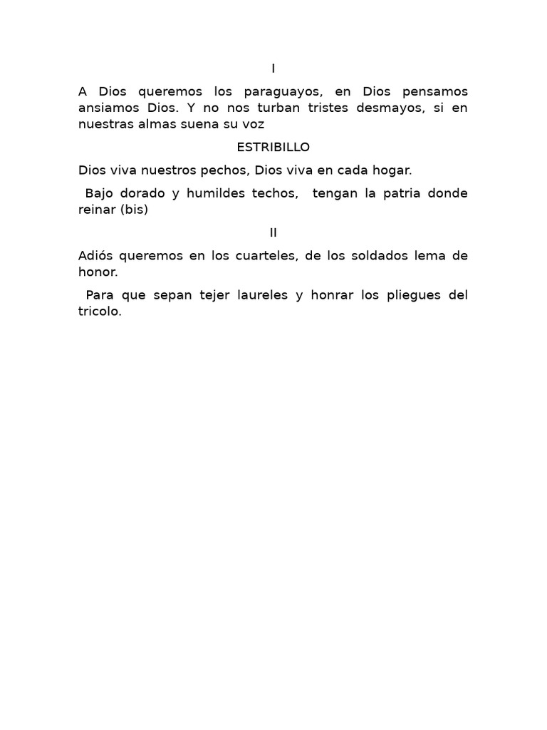 A Dios queremos los paraguayos | PDF