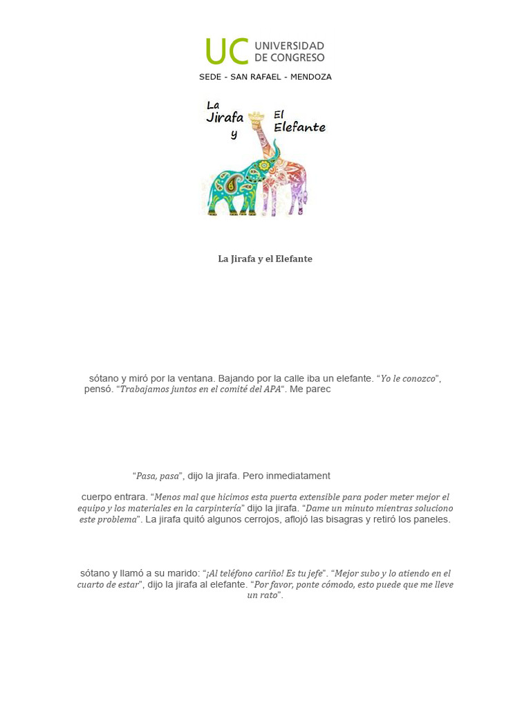 La Jirafa y El Elefante | PDF