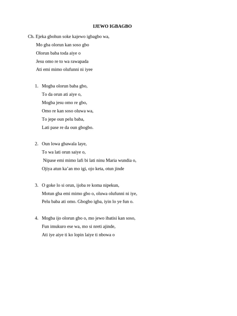 Ijewo Igbagbo | PDF