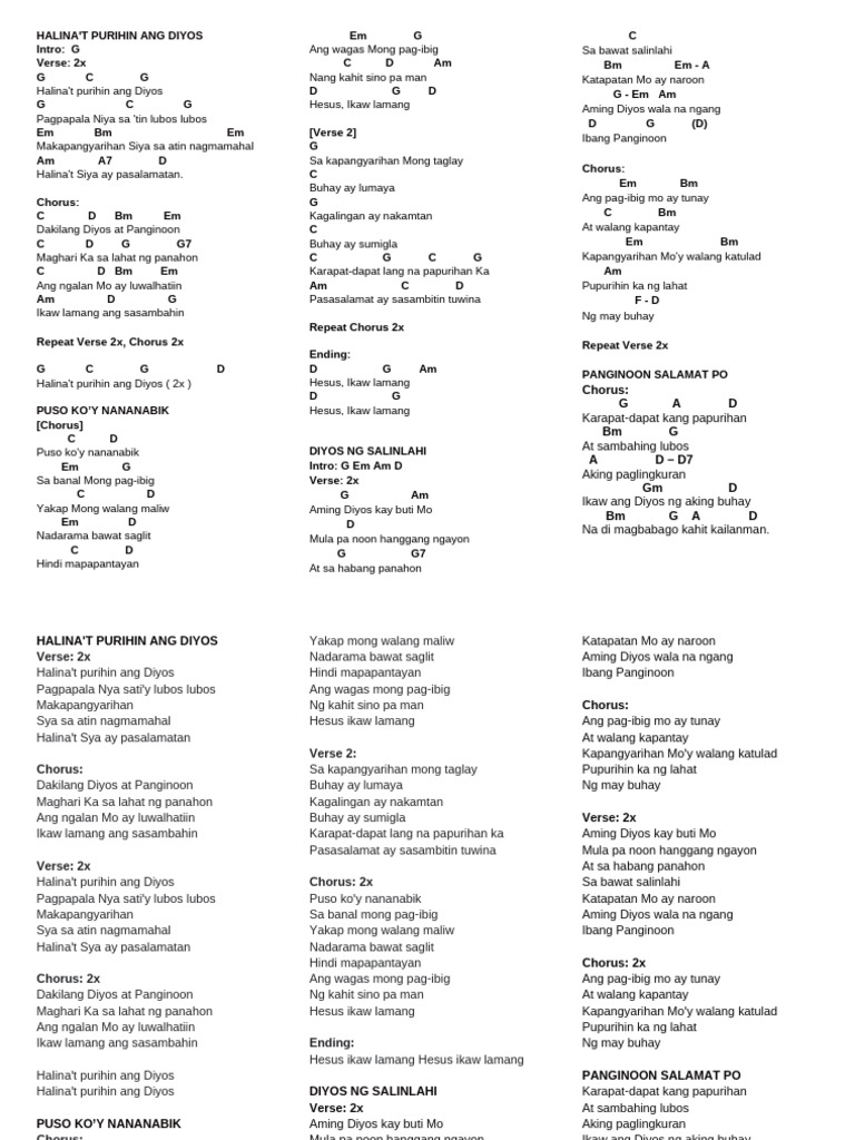 Halina't Purihin, Diyos NG Salinlahi | PDF